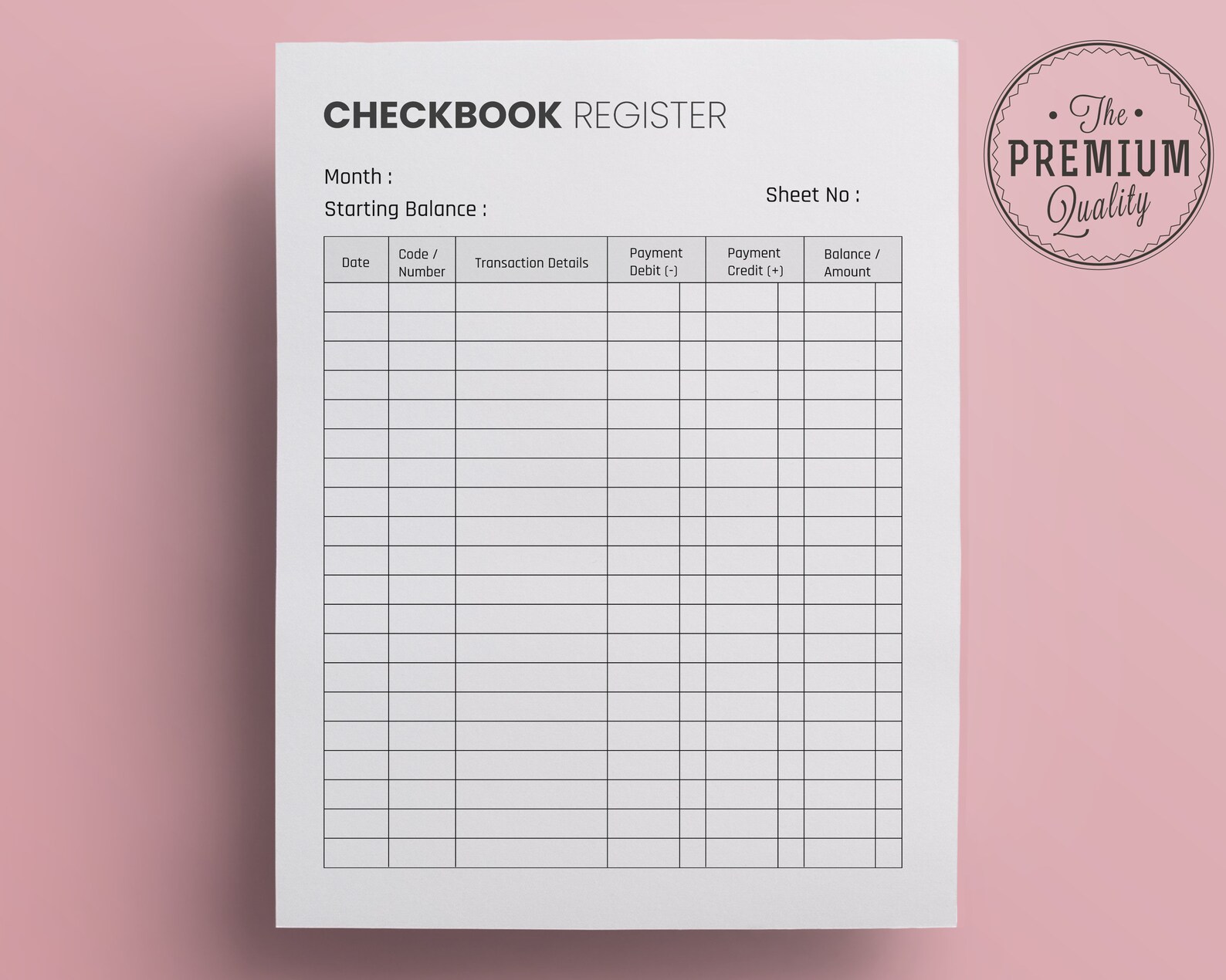 Printable Checkbook Register, Finance Tracker Template (PDF) - Etsy