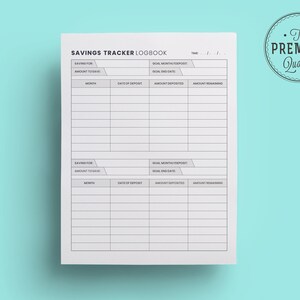 Savings Tracker Logbook 6x9 and 8.5X11 Inches | Money Challenge | Ready ...