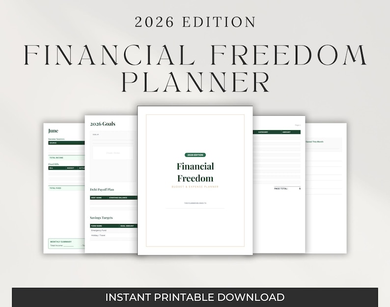 2026 Financial Budget Planner Printable, Finance Tracker PDF, Debt ...