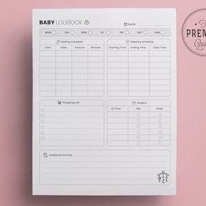 Baby Logbook Template, 120 Page (8.5x11) (PDF) - Etsy