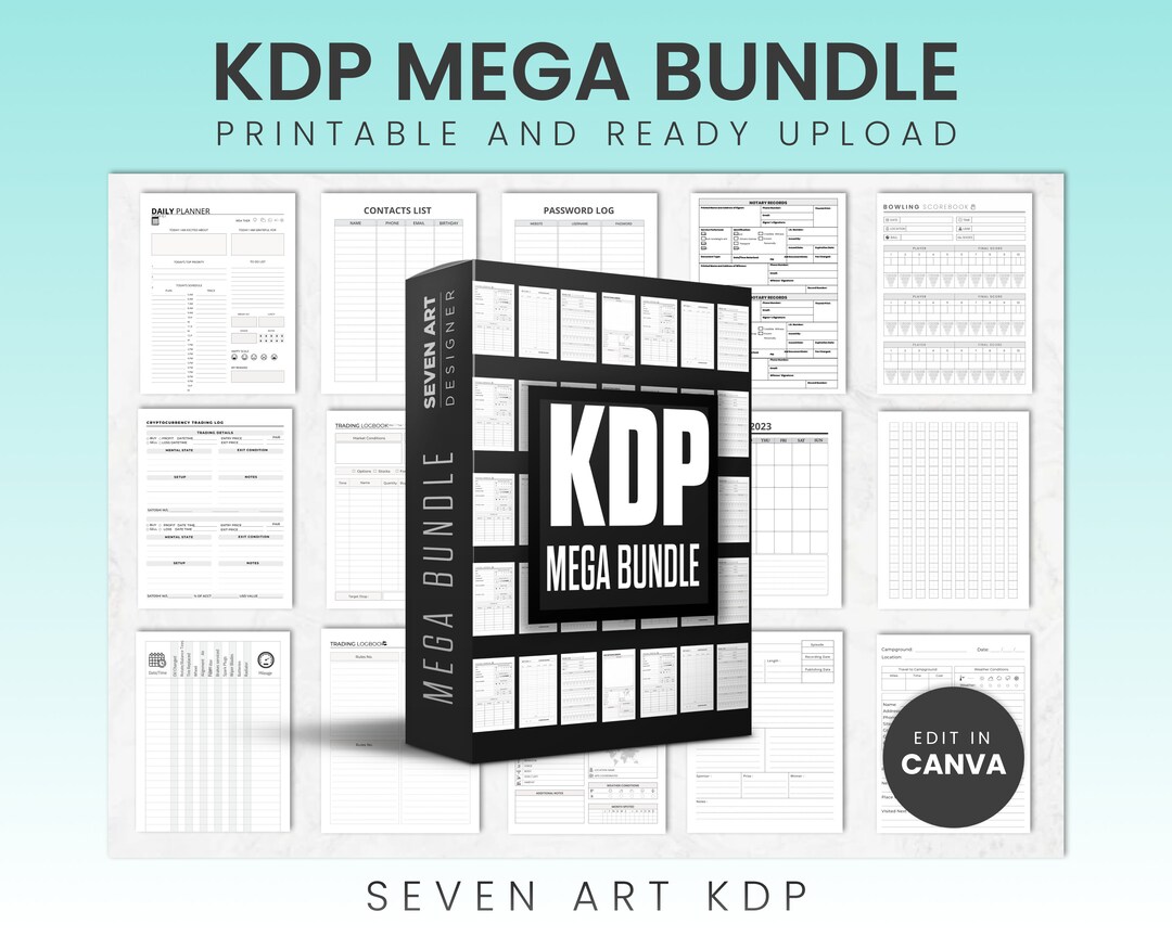 30+ KDP Interior Template Bundle, Canva Editable Logbooks, Low Content ...