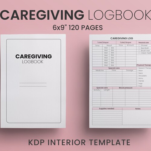 Caregiver Logbook Printable Template Ready to Upload PDF - Etsy