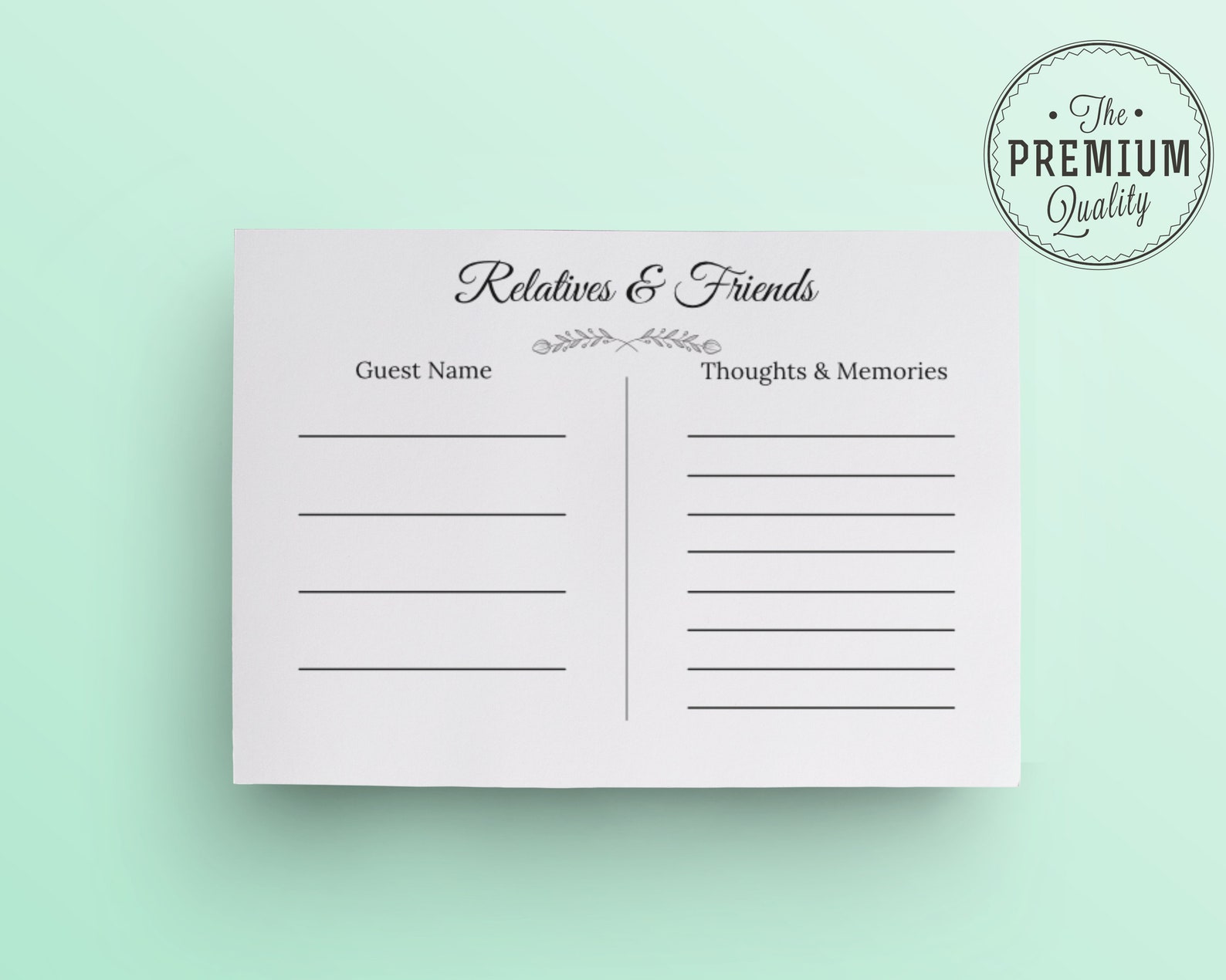 Funeral Memorial Guest Book Template: 120 Page Printable PDF (8.25x6 ...
