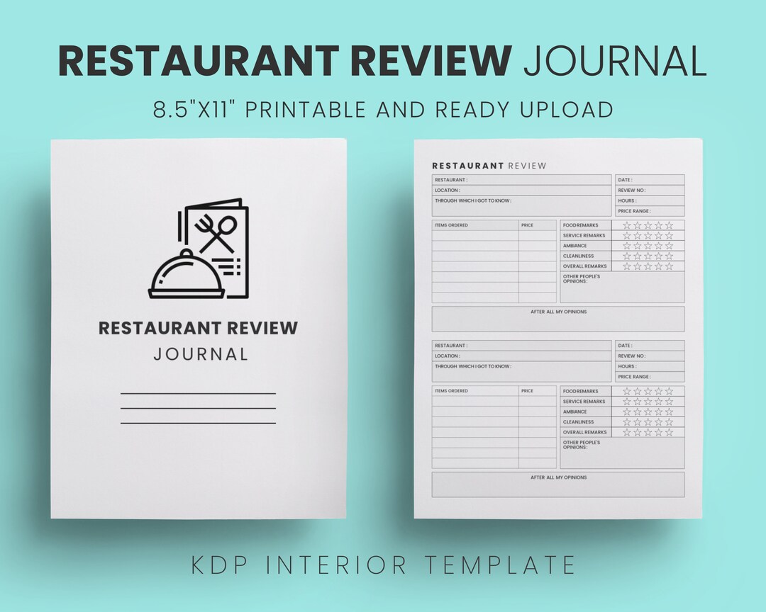 Digital Restaurant Review Journal,food Review Journal,commercial Use ...