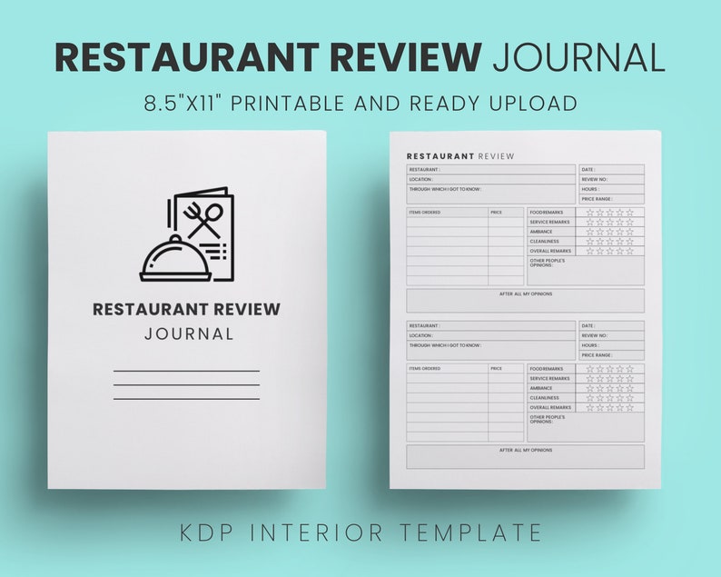 Digital Restaurant Review Journal,food Review Journal,commercial Use ...