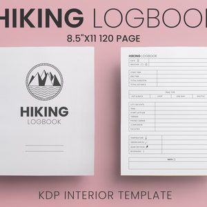 Hiking Logbook KDP Interior Template 8.5x11 Inches 120 Page Ready to ...
