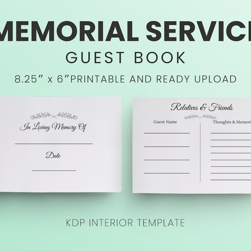 Memorial Guest Book - Etsy