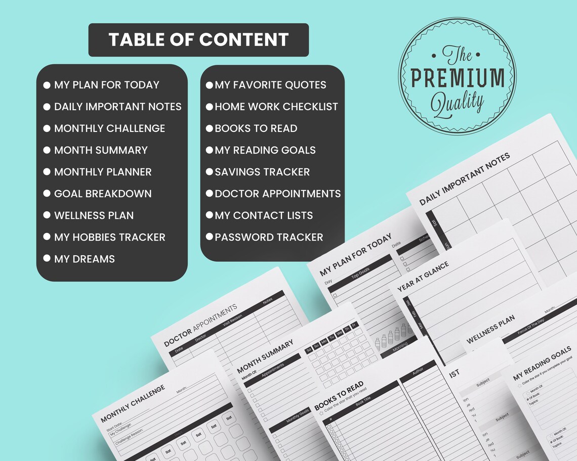 ADHD Planner,adult ADHD Journal, Organizer, Daily Planner, Adhd Life ...