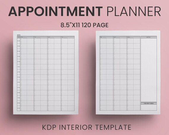 Appointment Planner Printable Template Ready to Upload PDF | Etsy