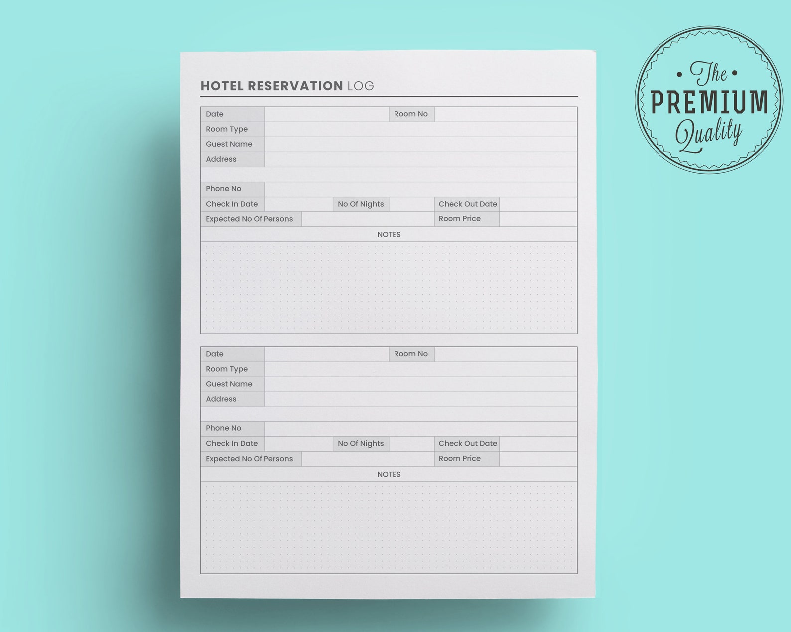 Hotel Reservation Log KDP Interior Template 8.5x11 Inches 120 Page ...