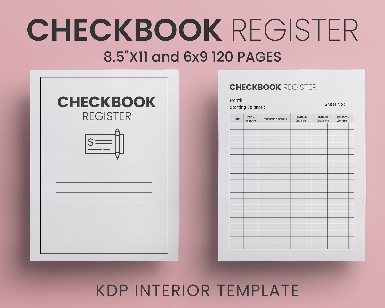 Printable Checkbook Register, Finance Tracker Template (PDF) - Etsy