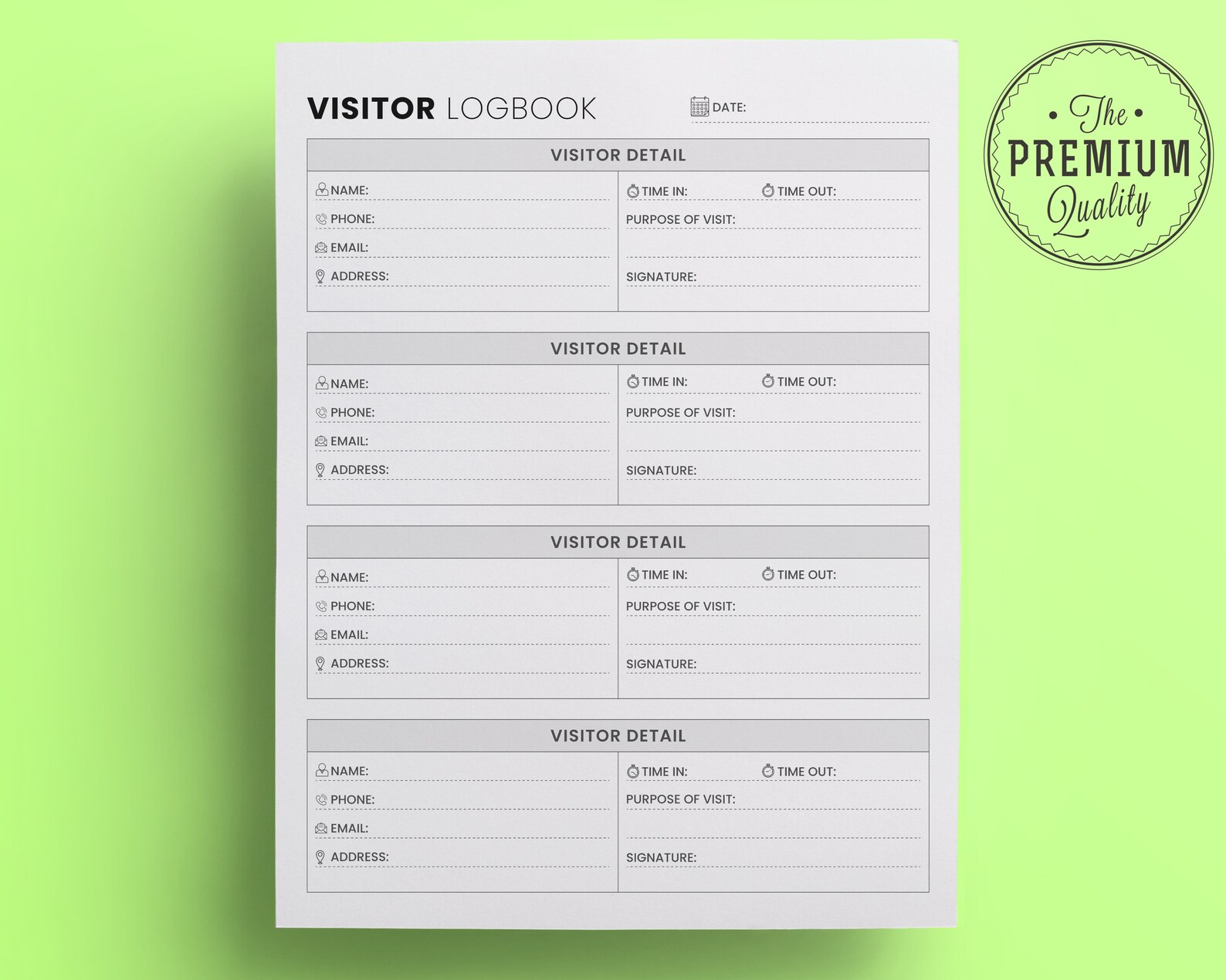 Visitor Logbook KDP Journal 120 Pages 8.5x11 Ready to Upload PDF ...