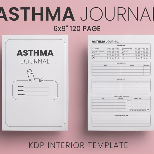 Asthma Journal KDP Interior Template 6x9 Inches - Etsy