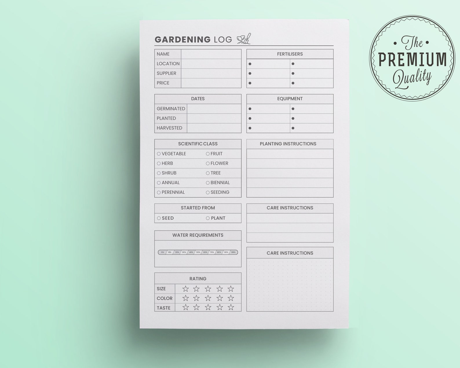Gardening Logbook: 6x9" Garden Planner (ready to Upload PDF) - Etsy