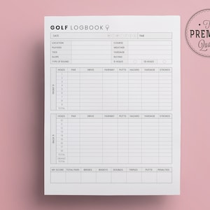 Golf Log Book KDP Interior Template 8.5"x11" and 6"x9" Inches 120 Page ...