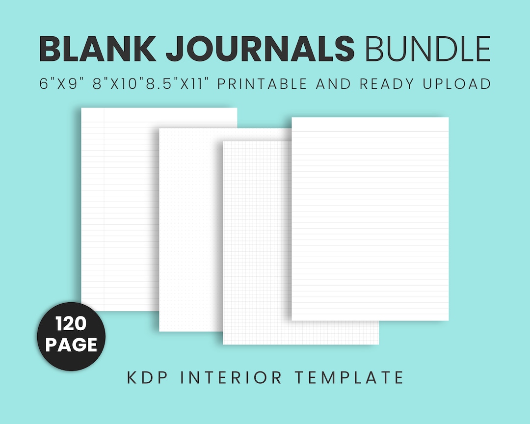 KDP Interiors Bundle: Blank Lined, Dot Grid, Grid Paper (120 Page ...