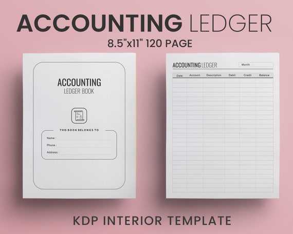 Accounting Ledger Book 8.5X11 Inches Ready to Upload PDF - Etsy