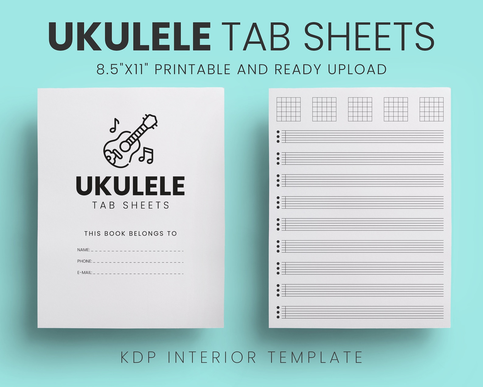 Approved KDP Printable Ukulele Blank Chord Chart. Ukulele Chord ...