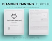 Diamond Painting Journal, Printable Digital Diamond Painting Log Book ...