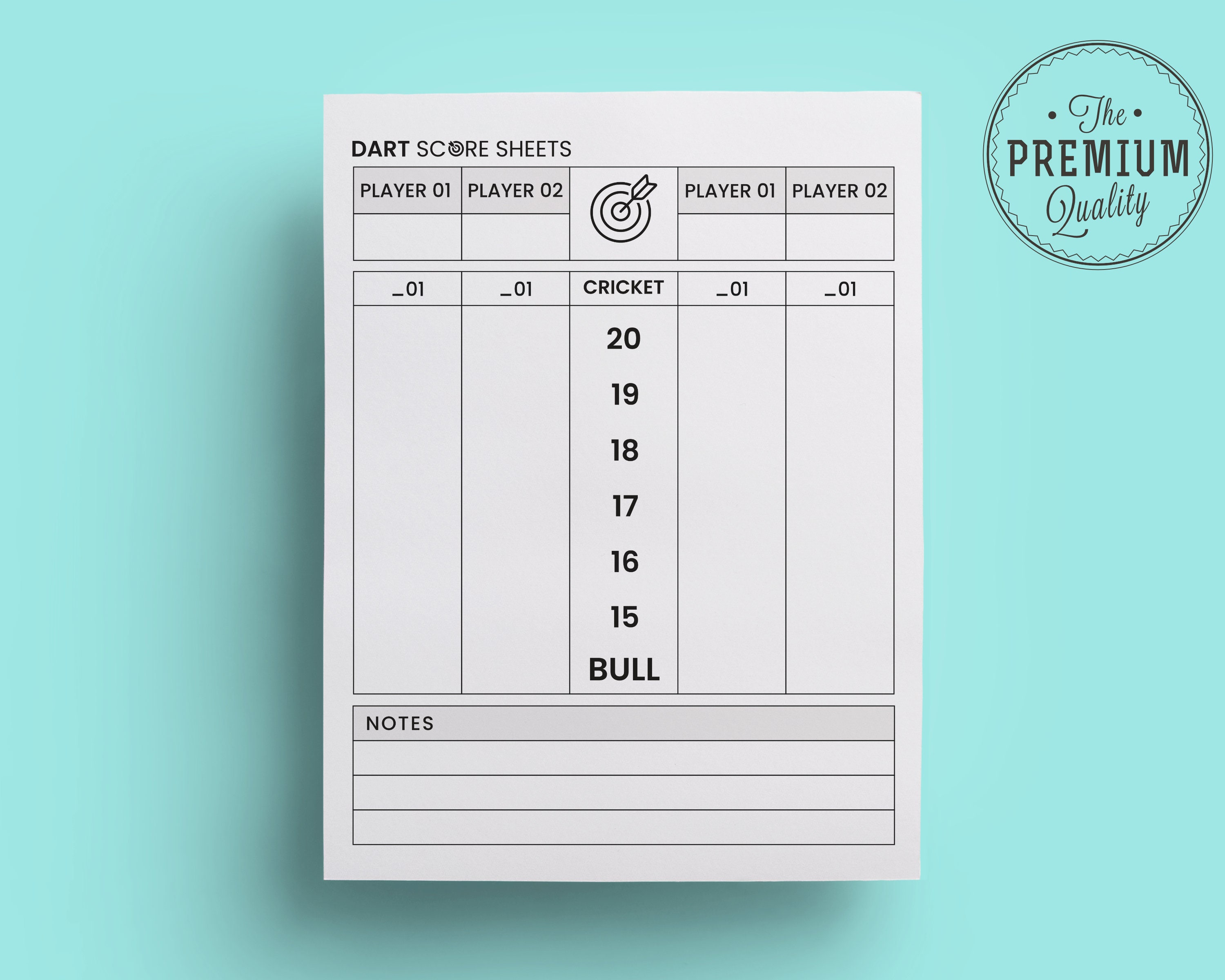 Approved KDP Dart Score Sheets 8.5x 11 Inches with Bleed Ready to ...