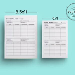 Savings Tracker Logbook 6x9 and 8.5X11 Inches | Money Challenge | Ready ...