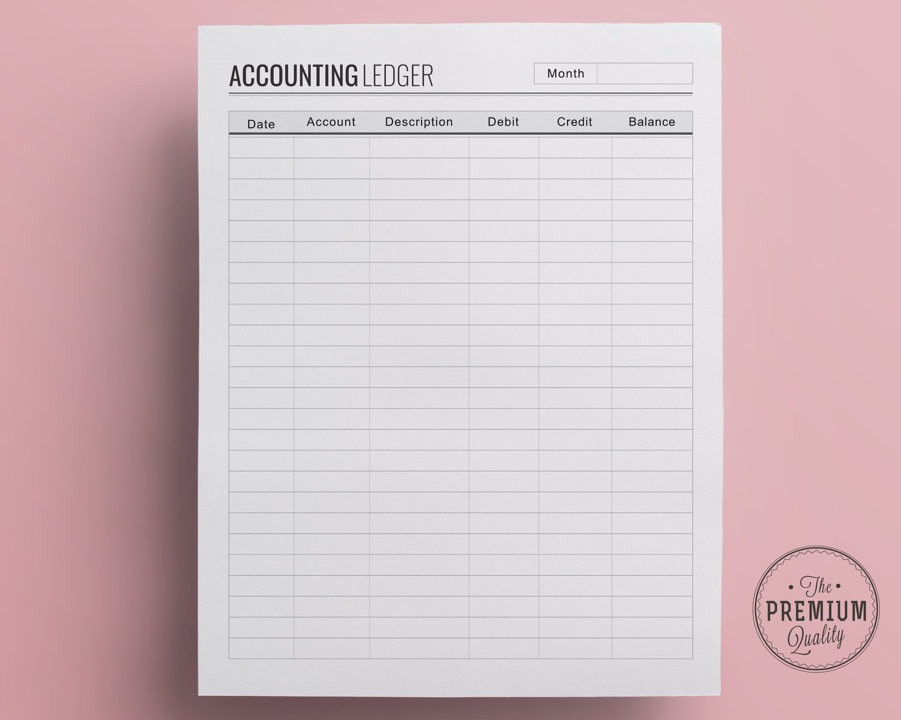 Accounting Ledger Book 8.5X11 Inches Ready to Upload PDF Commercial Use ...