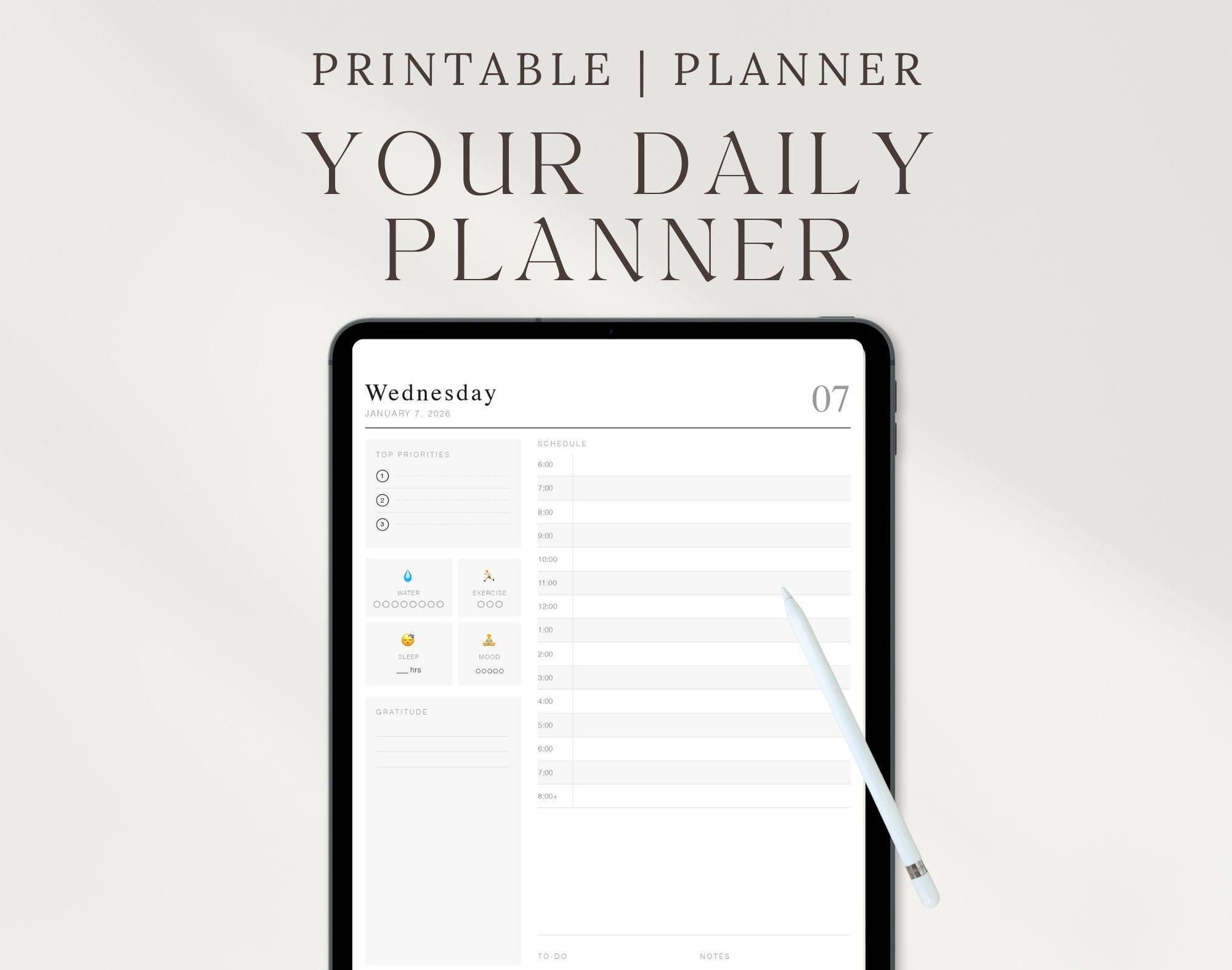 2026 Daily Planner Printable PDF, 365 Days Planner, Daily Schedule ...