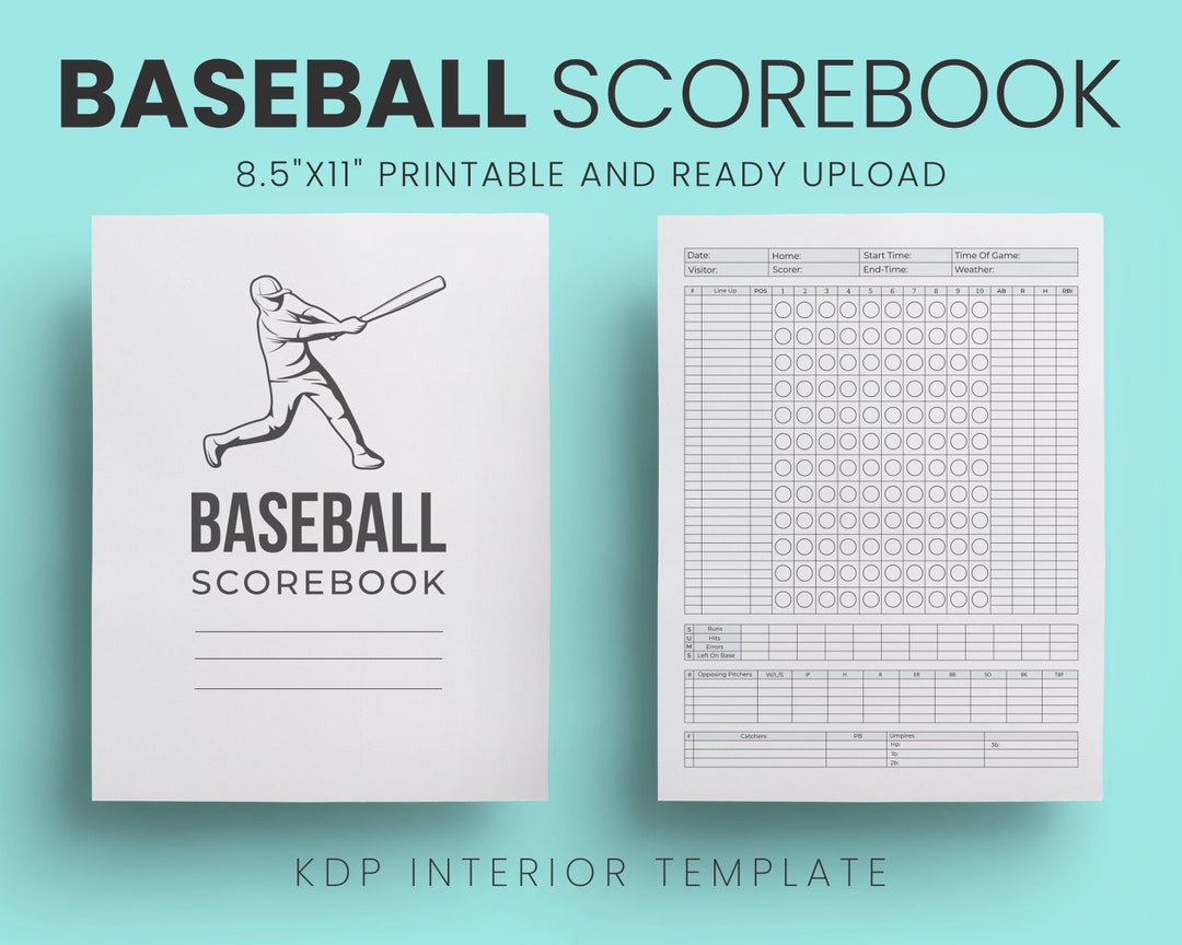 Baseball Scorebook 8.5x11 Inches (with Bleed) Ready to Upload PDF ...