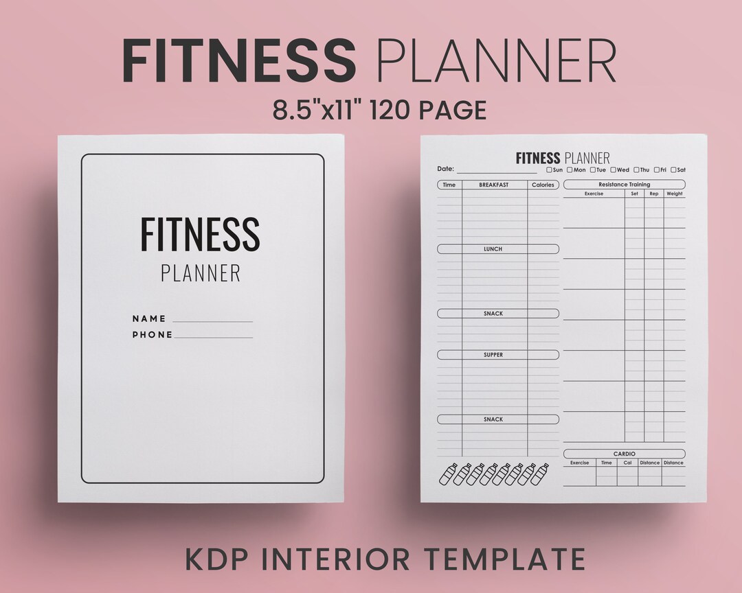 Fitness Planner KDP Interior - 8.5 X 11 Commercial Use Ready to Upload ...
