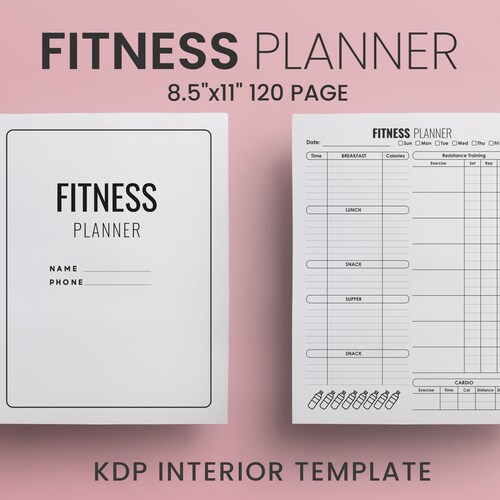Fitness Planner KDP Interior 8.5 X 11 Commercial Use Ready | Etsy