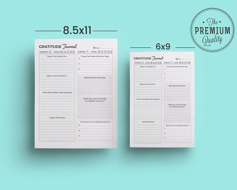 Gratitude Journal 6x9 and 8.5X11 Inches Ready to Upload Pdf,gratitude ...