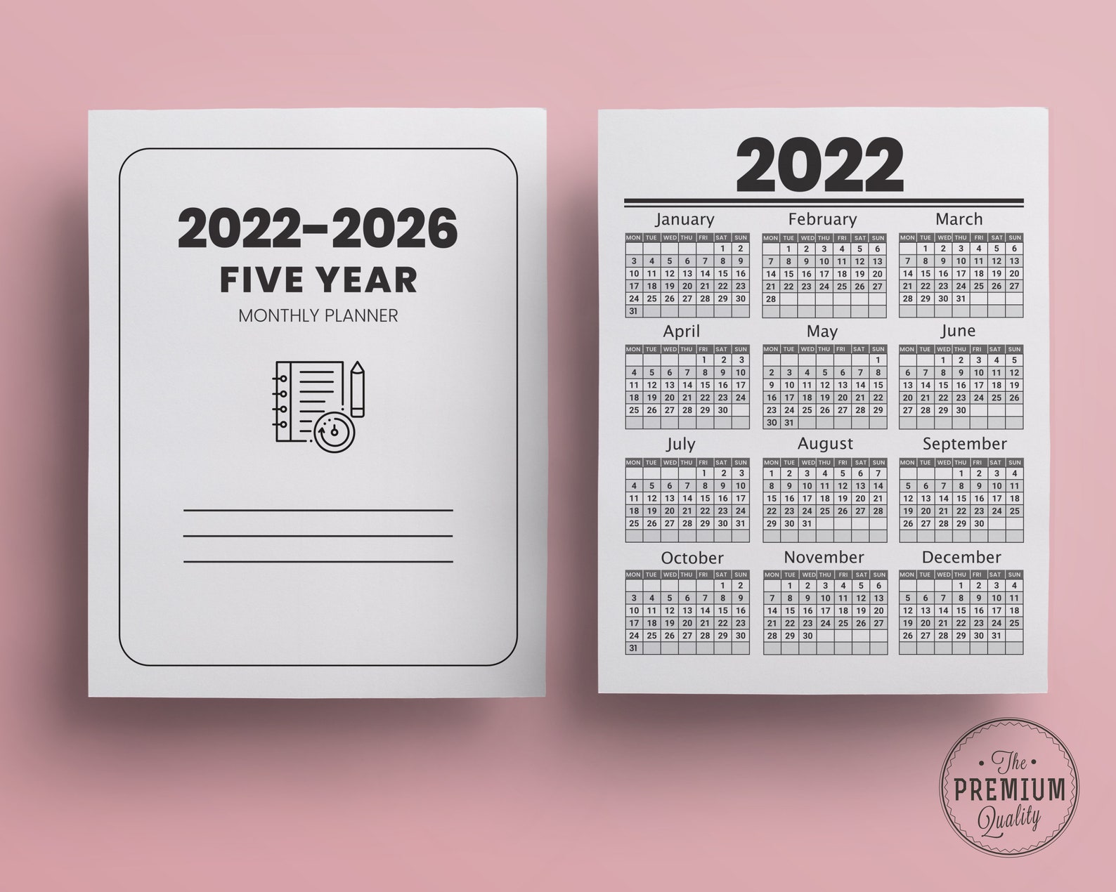 2022 2026 Five Year Planner KDP Journal 152 Pages 8.5x11 Ready to ...