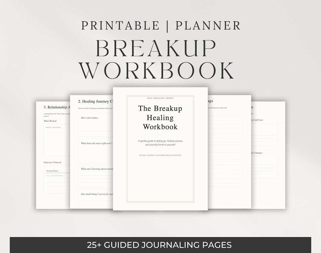 Breakup Healing Workbook Printable, Self Love Journal PDF, Heartbreak ...