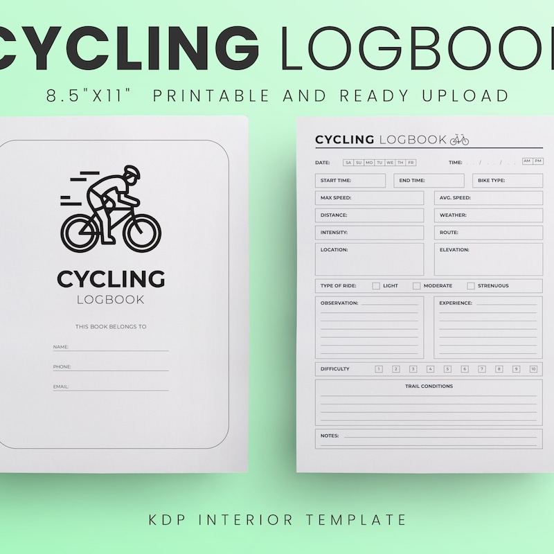Bicycle Log Journal - Etsy