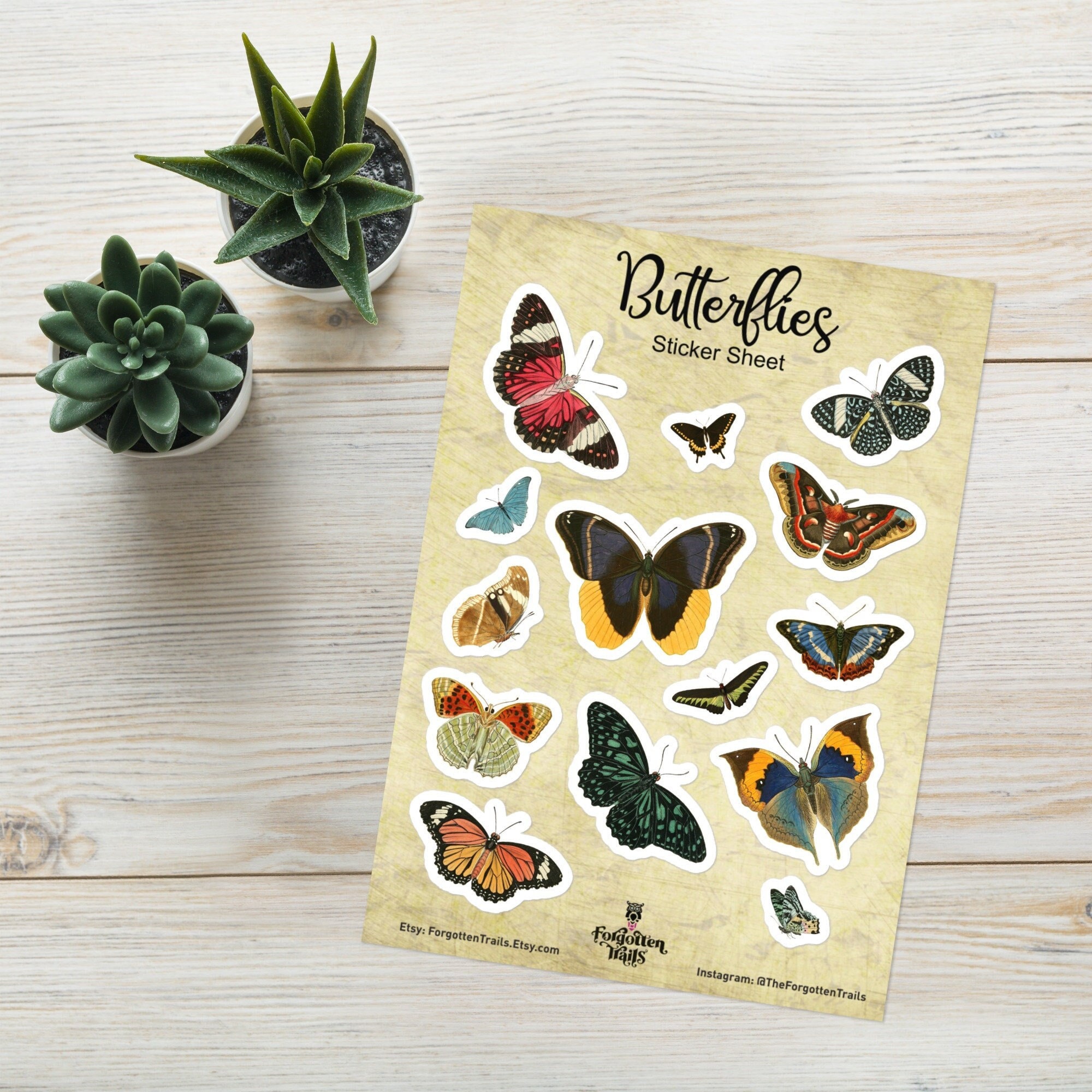 Butterfly Illustrated Sticker Sheet Pack | 'butterfly Wings' via ...