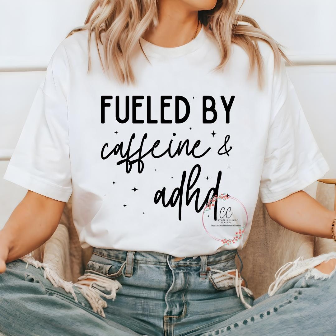 Alimenté par la caféine et le TDAH Svg | Neurodiversité Svg | Cerveau ...