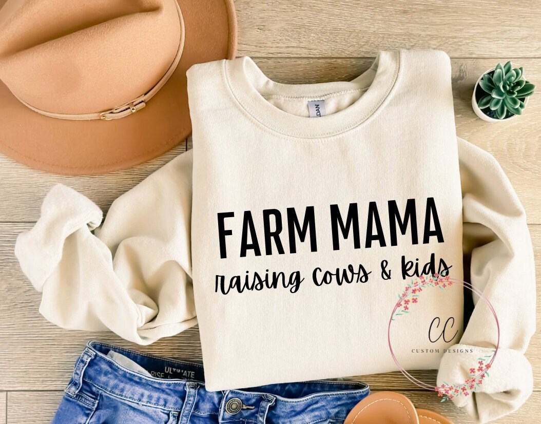Farm Mama Svg, Raising Cows & Kids Svg, Farm Life Svg, Farm Hand Svg ...