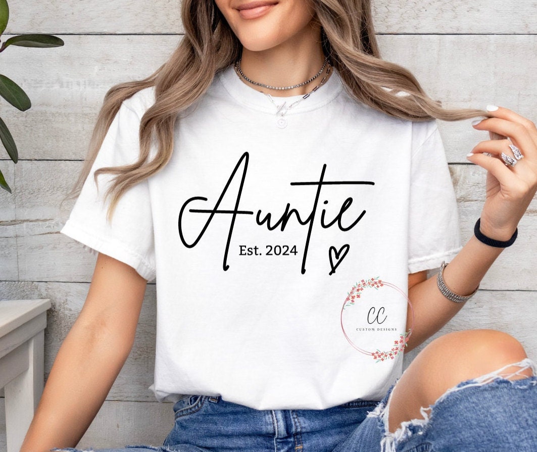 Auntie Est 2024 Svg, Auntie Png, Auntie Shirt, Aunt Sweatshirt, Aunt Gift, Godmother Gift ...
