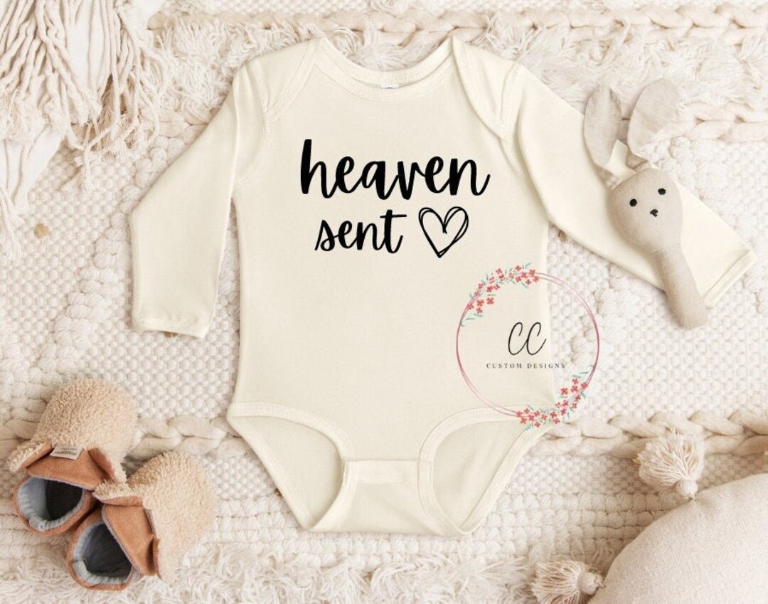 Heaven Sent Svg, Baby Onesie Svg, Baby Svg, Baby Gift, Baby Shower Gift ...