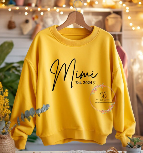Mimi Svg, Mimi Est. 2024 Svg, Grandma Svg, New Baby Svg, Happy Mother's ...