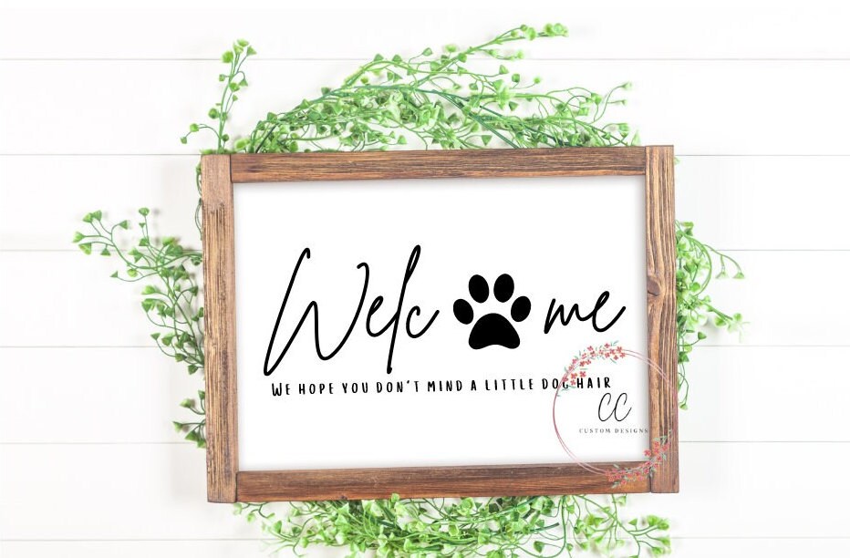 Welcome paw Print Svg, Dog Lover Svg, Dog Home Decor Svg, Dog Doormat ...