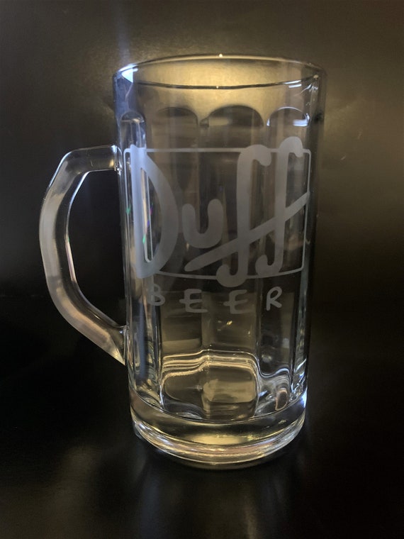 Simpson's Duff Beer Pub Glasses Engraved Glass Beer - Etsy UK