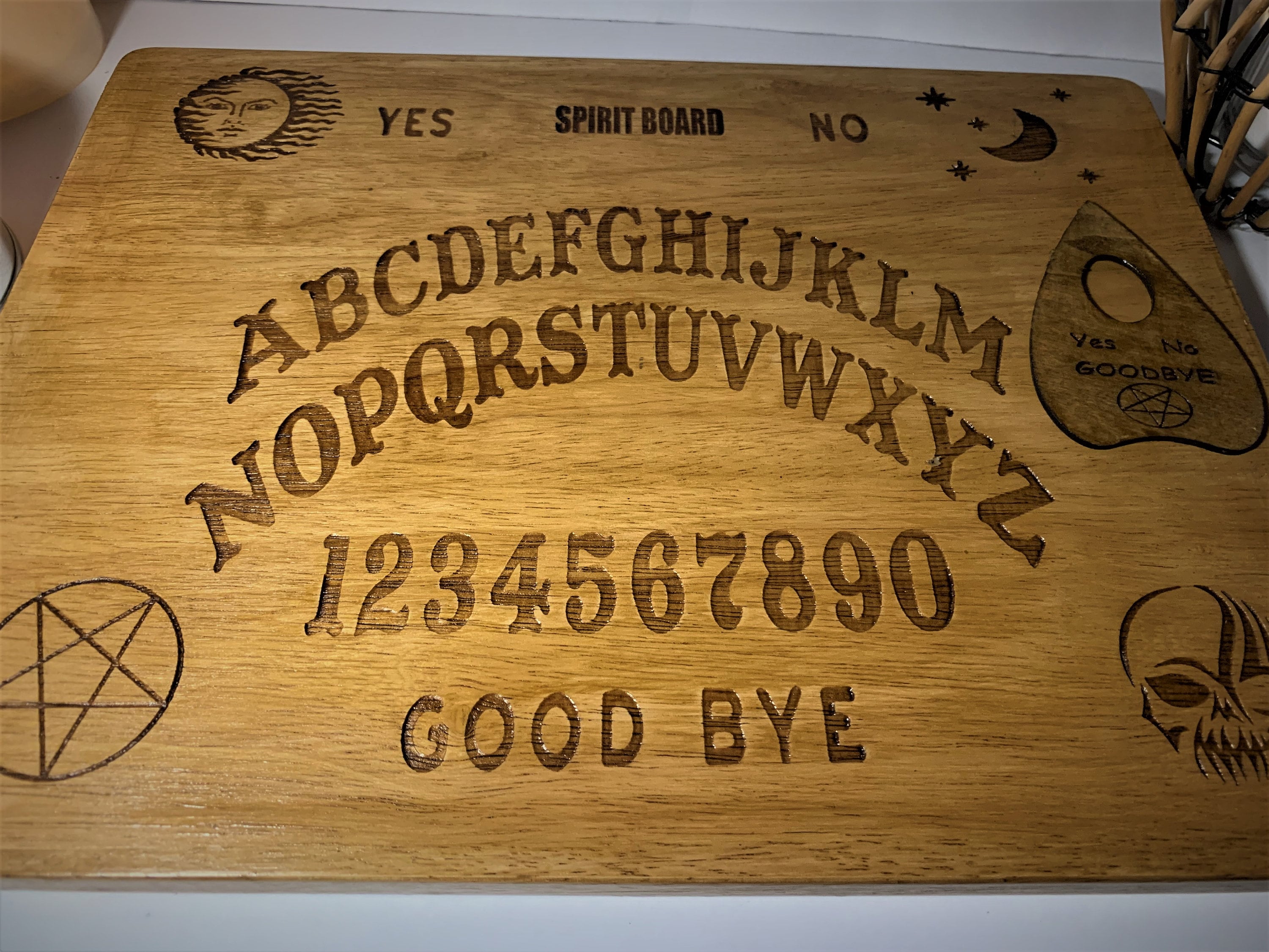 Spirit Board / Talking Board / Ouija Wooded Spirit Board Complete With ...