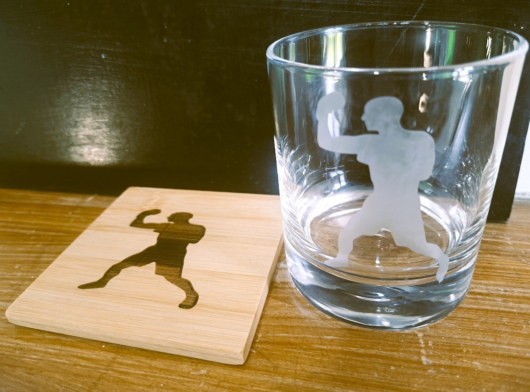 Boxing Whiskey Glass, Engraved Boxing Whiskey Tumbler, With Boxing ...
