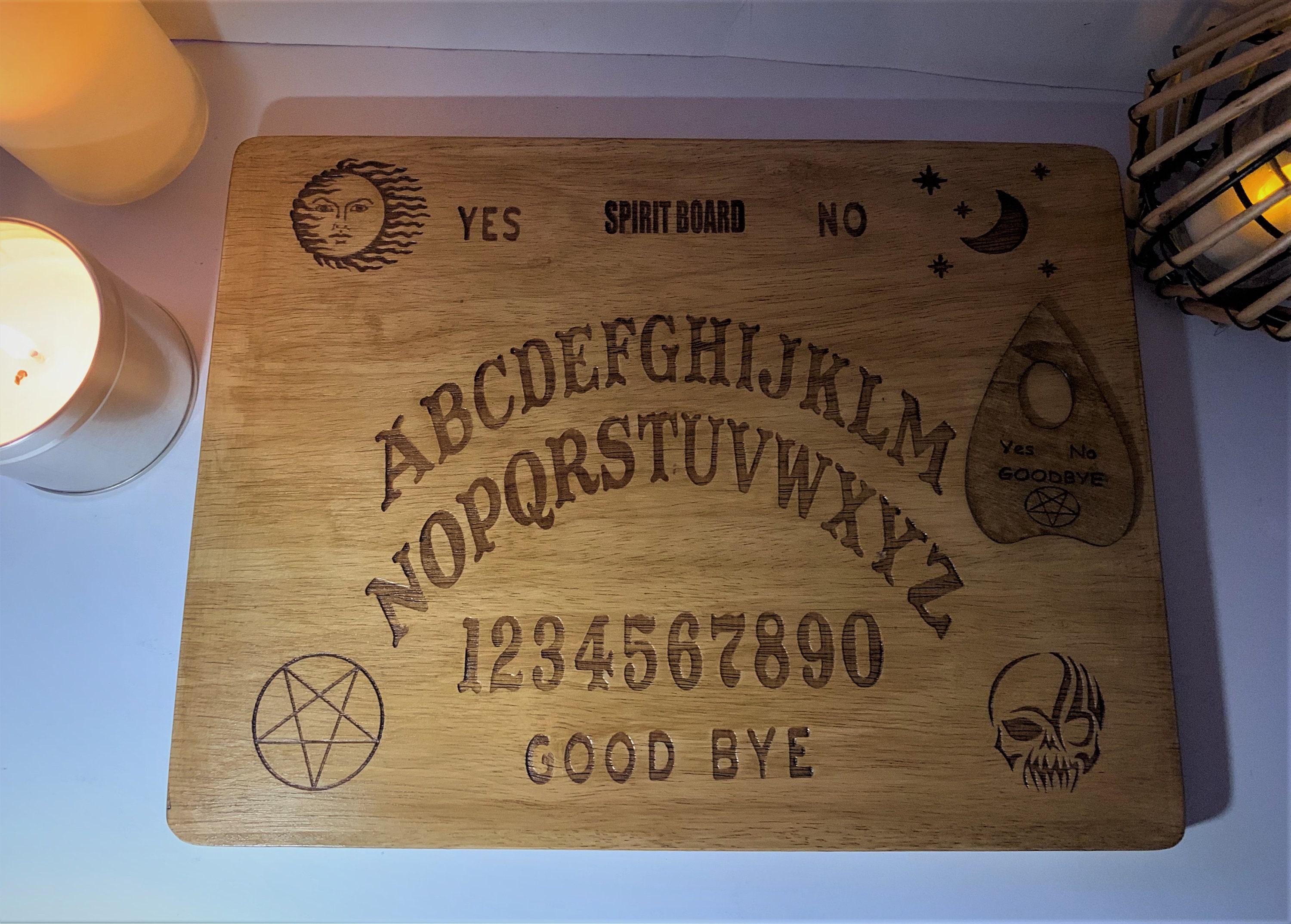 Spirit Board / Talking Board / Ouija Wooded Spirit Board Complete With ...