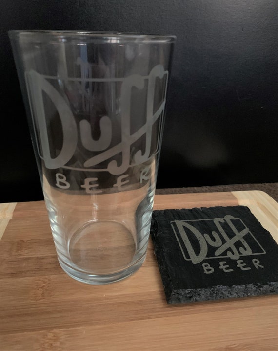 Simpson's Duff Beer Pub Glasses Simpsons Slate Coaster | Etsy