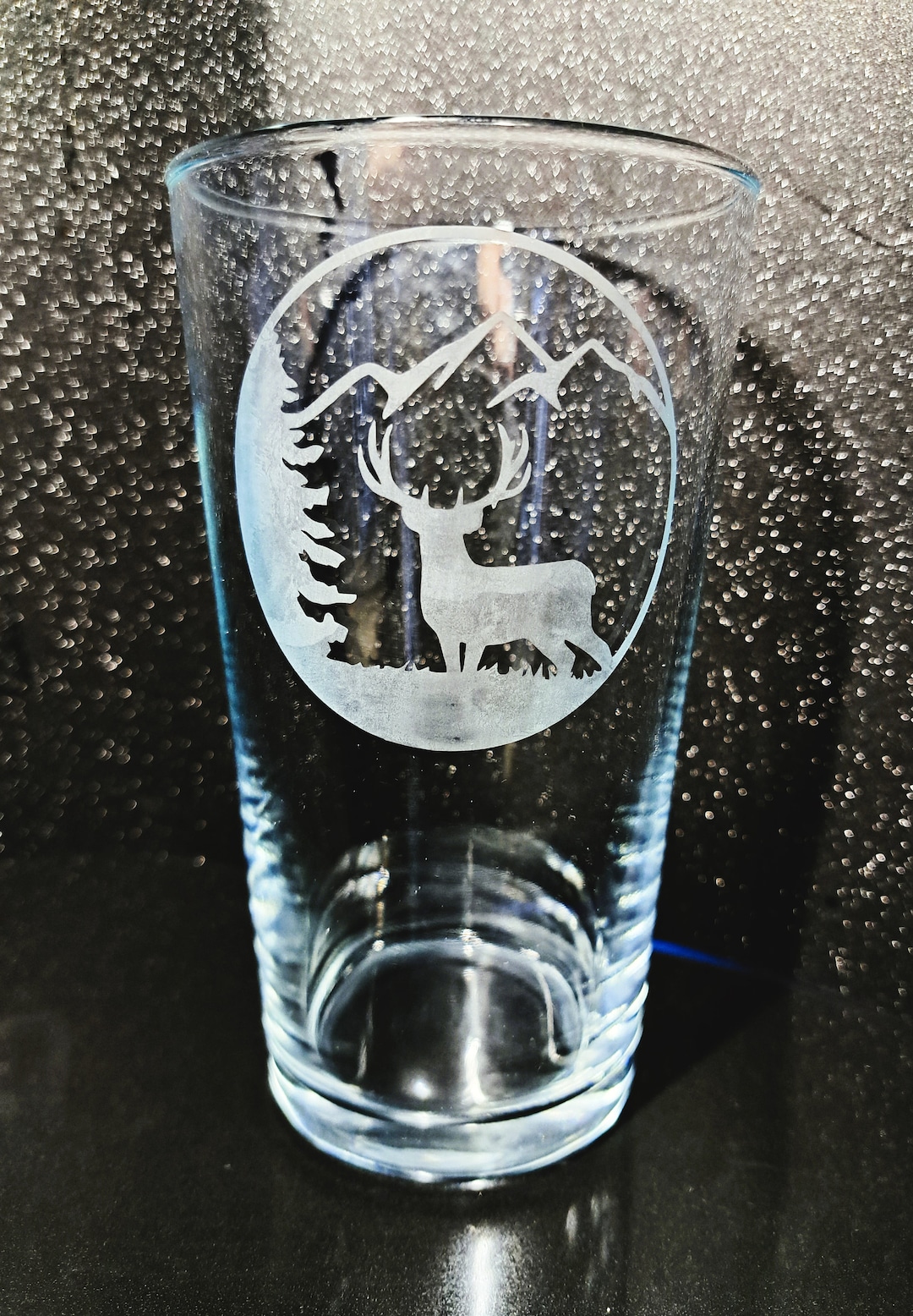 Hand Etched Beer Stag Pint Glass Pub Beer Glasses Christmas Stag Pint ...