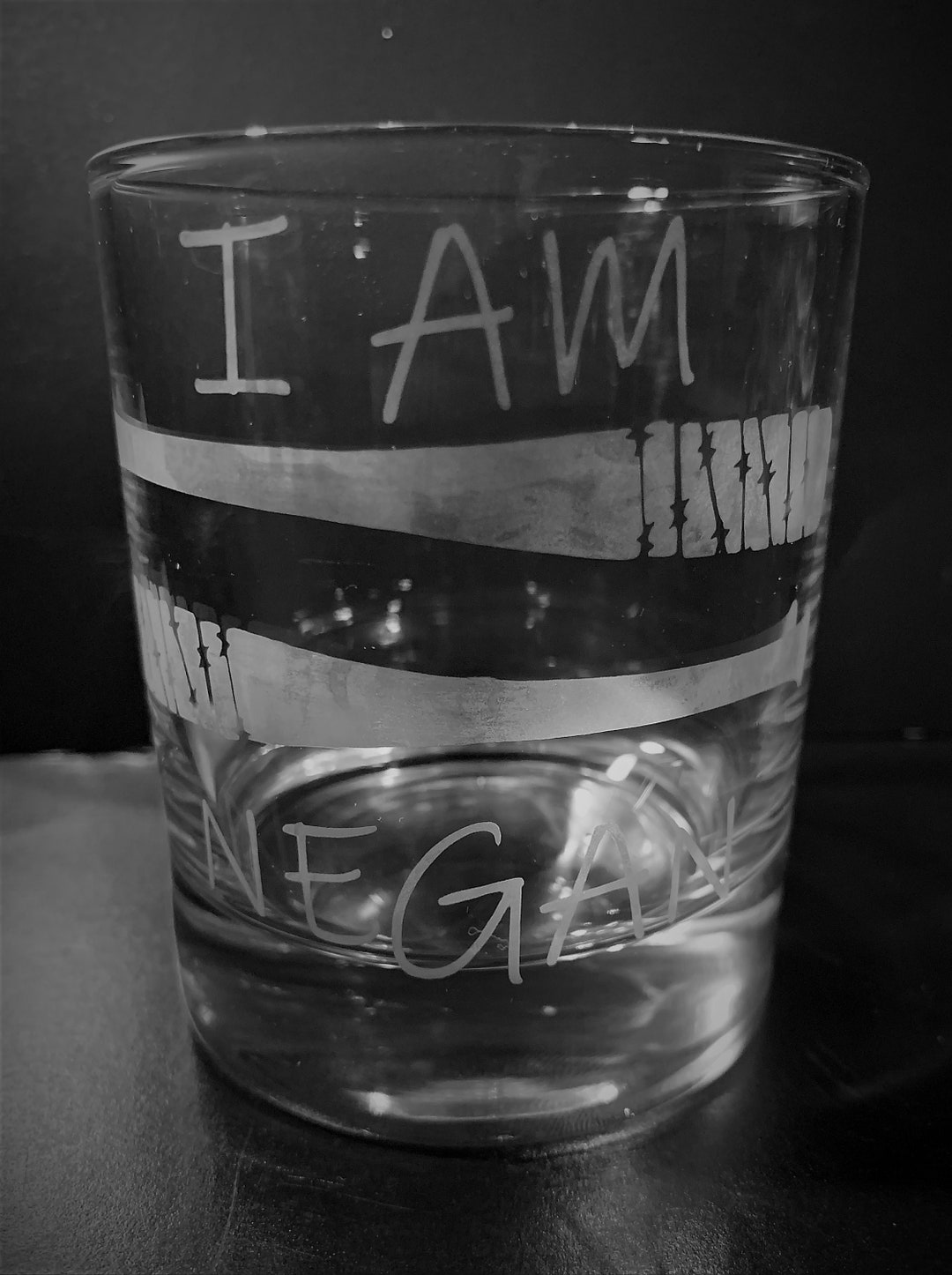 The Walking Dead, I Am Negan Whiskey Glass, Hand Etched Whiskey Tumbler ...