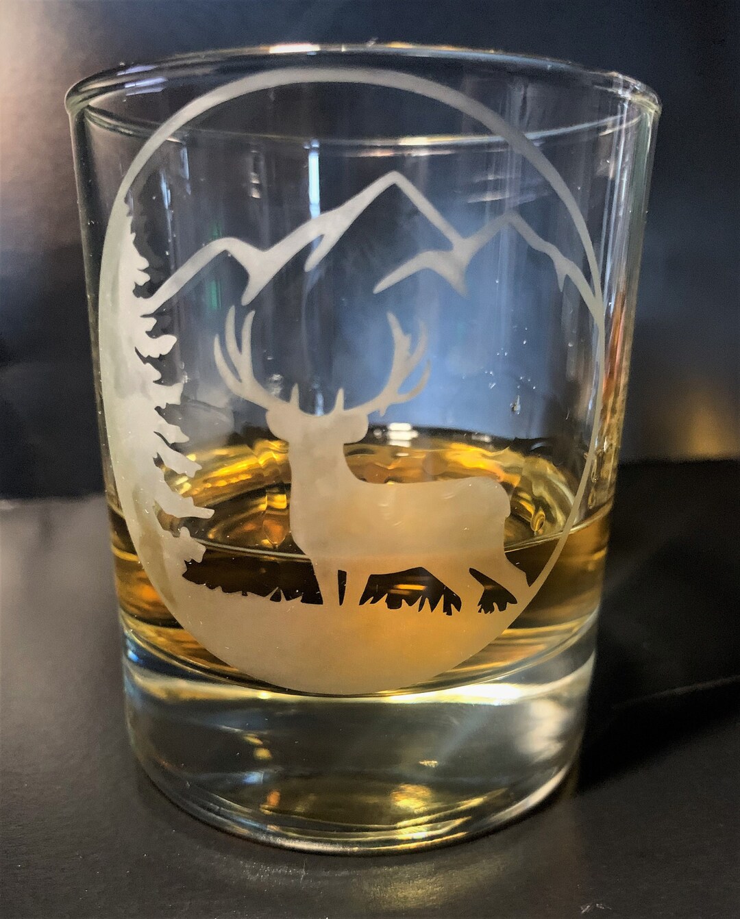 Hand Engraved Stag Whiskey Tumbler Glass, Christmas Stag, Stag Whiskey ...