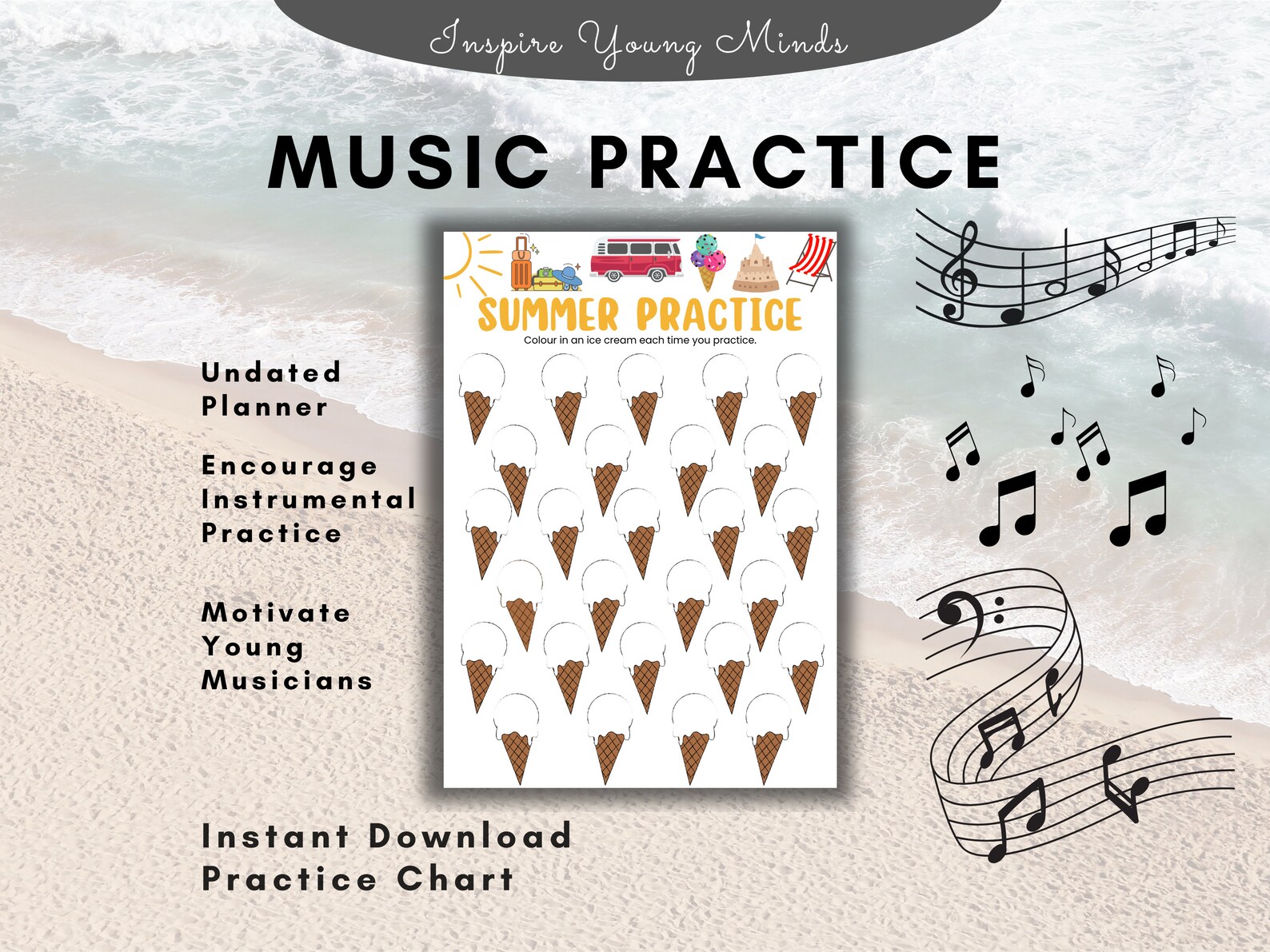 Music Instrument Practice Chart for Kids Piano Practice Chart for Kids ...